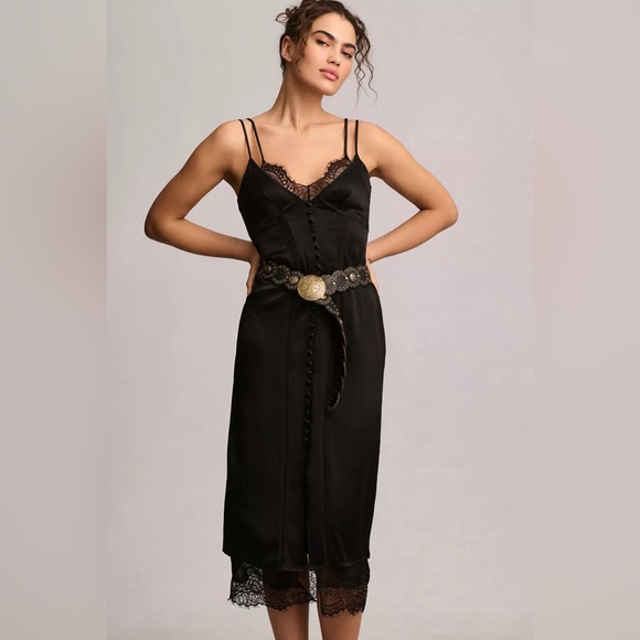 Anthropologie | Dresses | Nwt By Anthropologie Lace Buttonfront Slip ...